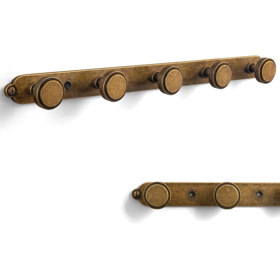1 Pack Antique Brass Coat Rack Wall Mount Heavy Duty, Vintage Brass ...