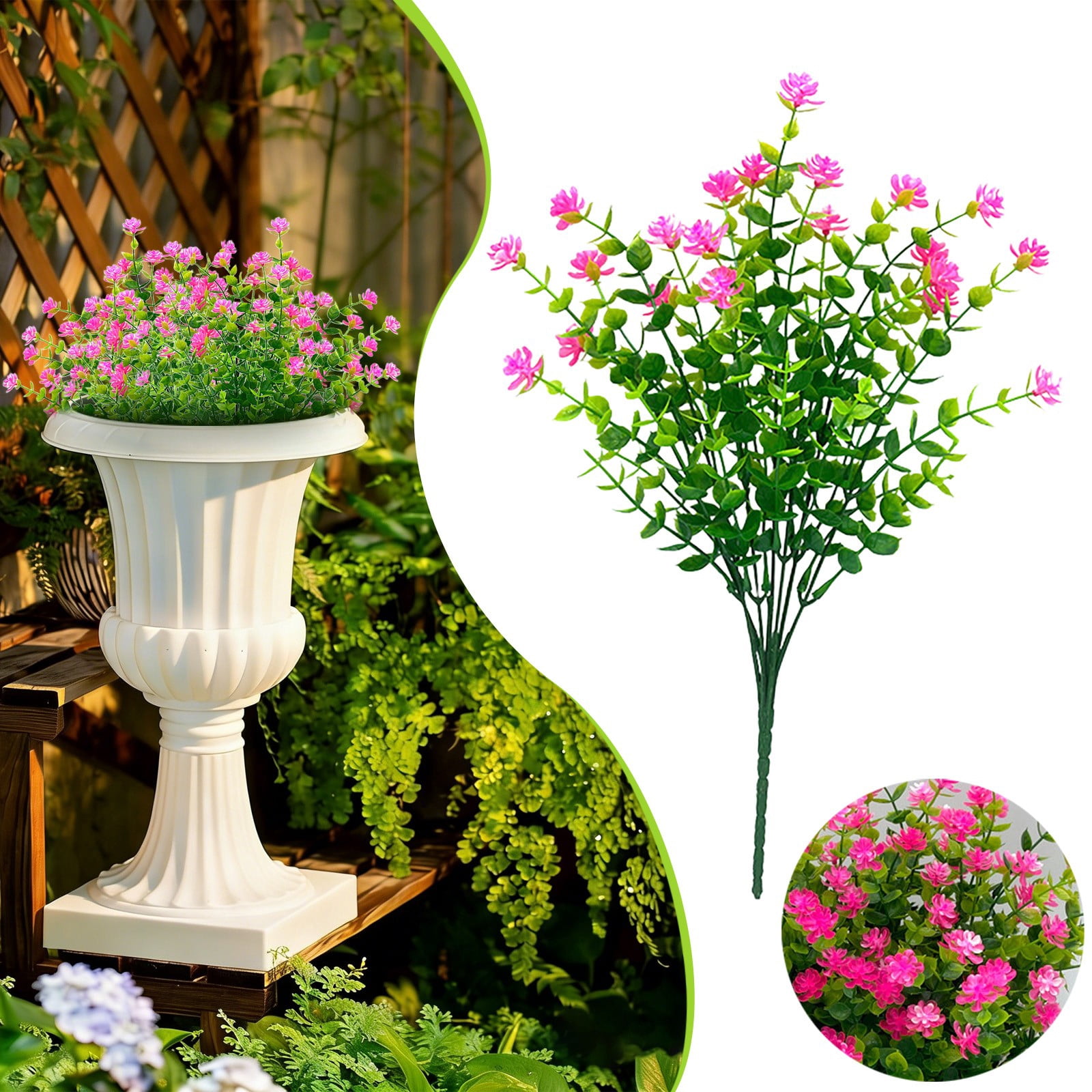 1 Pack Artificial Boxwood Stems, 14'' Faux Greenery Stems Colorful Fake ...