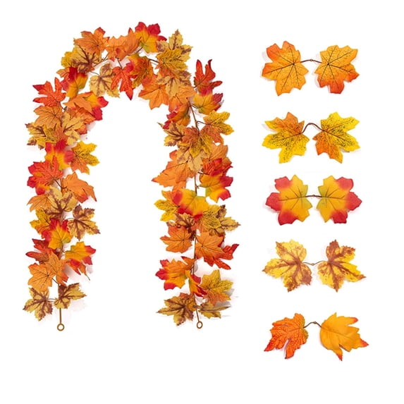 1 Pack Artificial Maple Leaf Rattan, 69 Inch Hanging Vine Garland ...