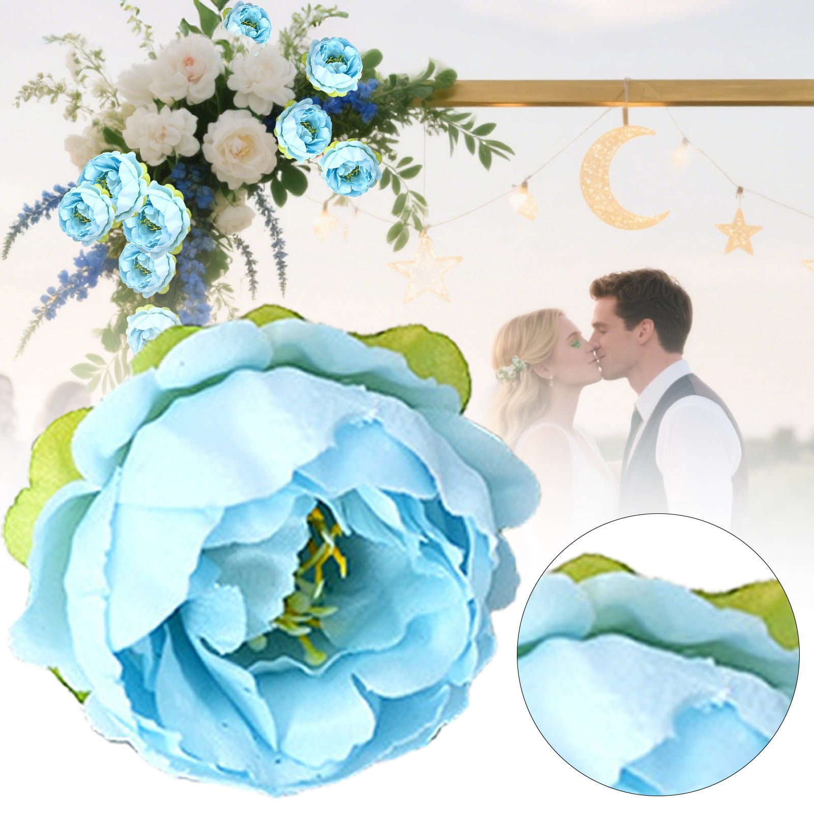 1-Pack Artificial Peonies Heads, 2.36 Inch Silk Faux Peony Head for ...