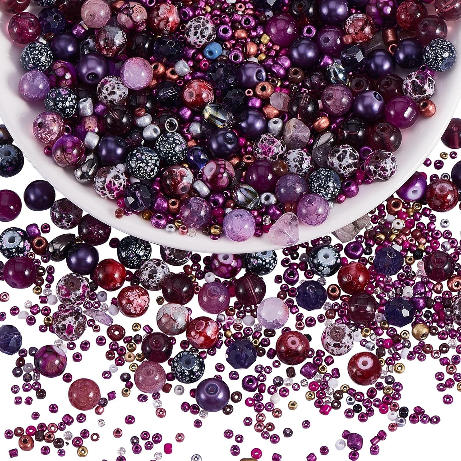 1 Pack Assorted Glass Beads for Jewelry Making Adults Glass Beads Bulk ...