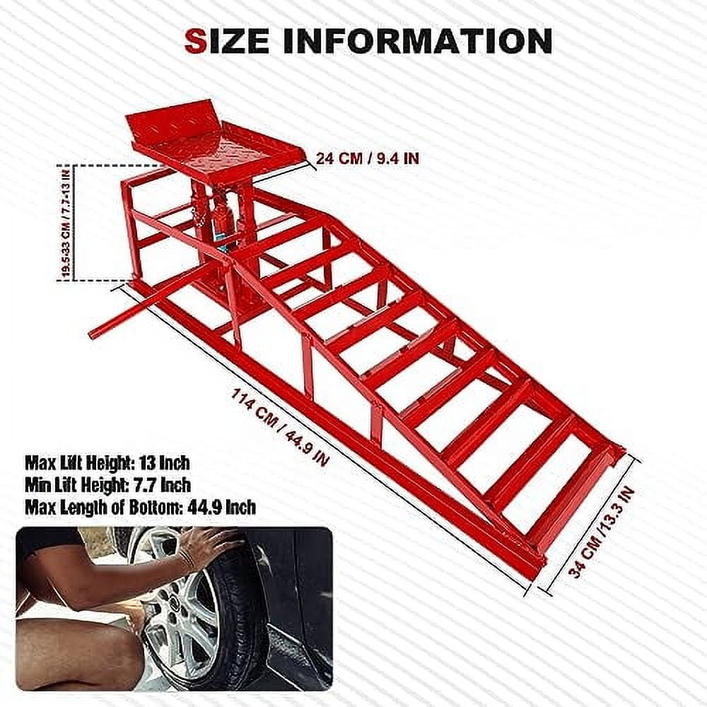 1 Pack Automotive Car Service Ramp Low Profile Car Lift Service Ramp ...