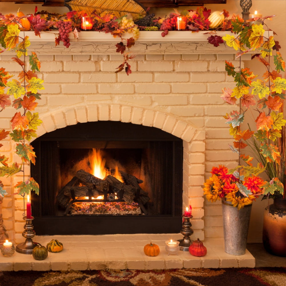 1 Pack Autumn Artificial Maple Vines Garland 5.9Ft Fake Vine with Silk ...