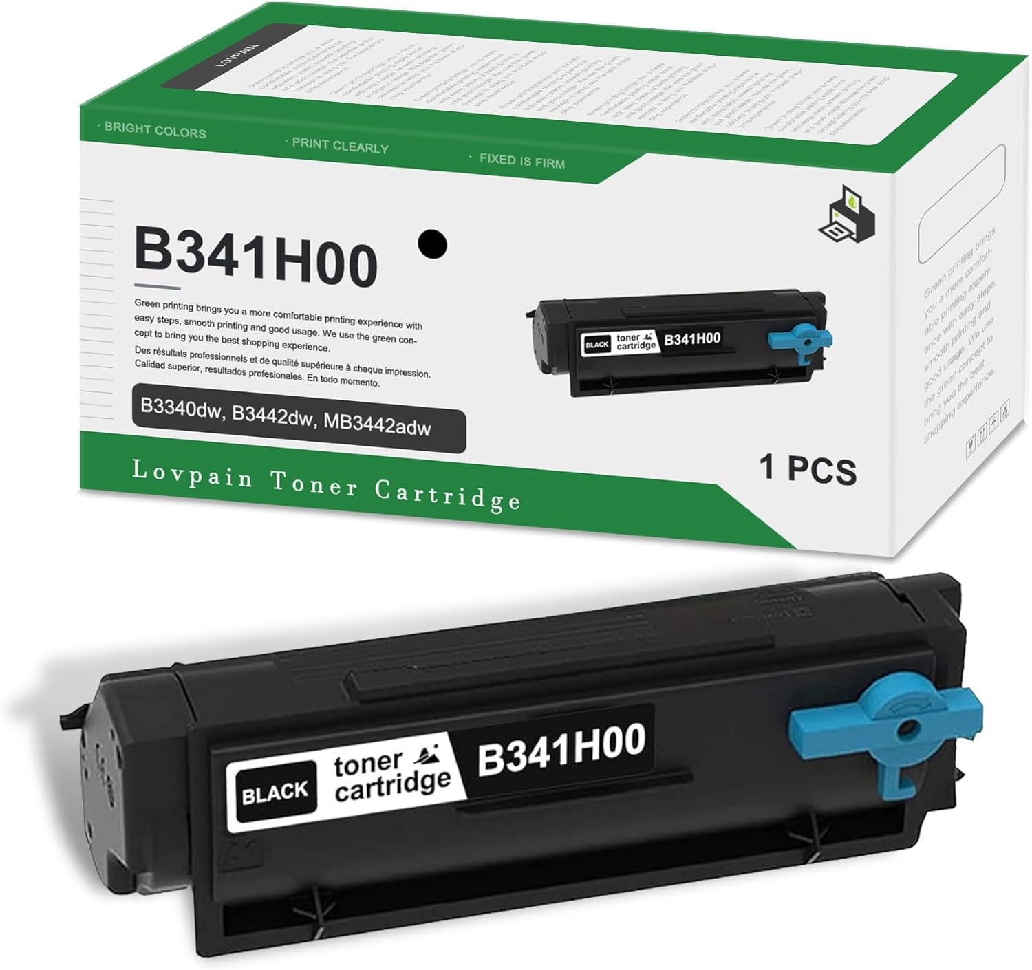 1-Pack B341H00 Black Toner Cartridge - LvanB3340 High Yield Toner Cartridge Replacement for ...