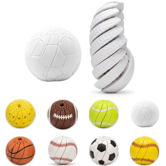1 Pack Baseball 3D Printed Fidget Ball, Twist & Transform Stress Relief ...