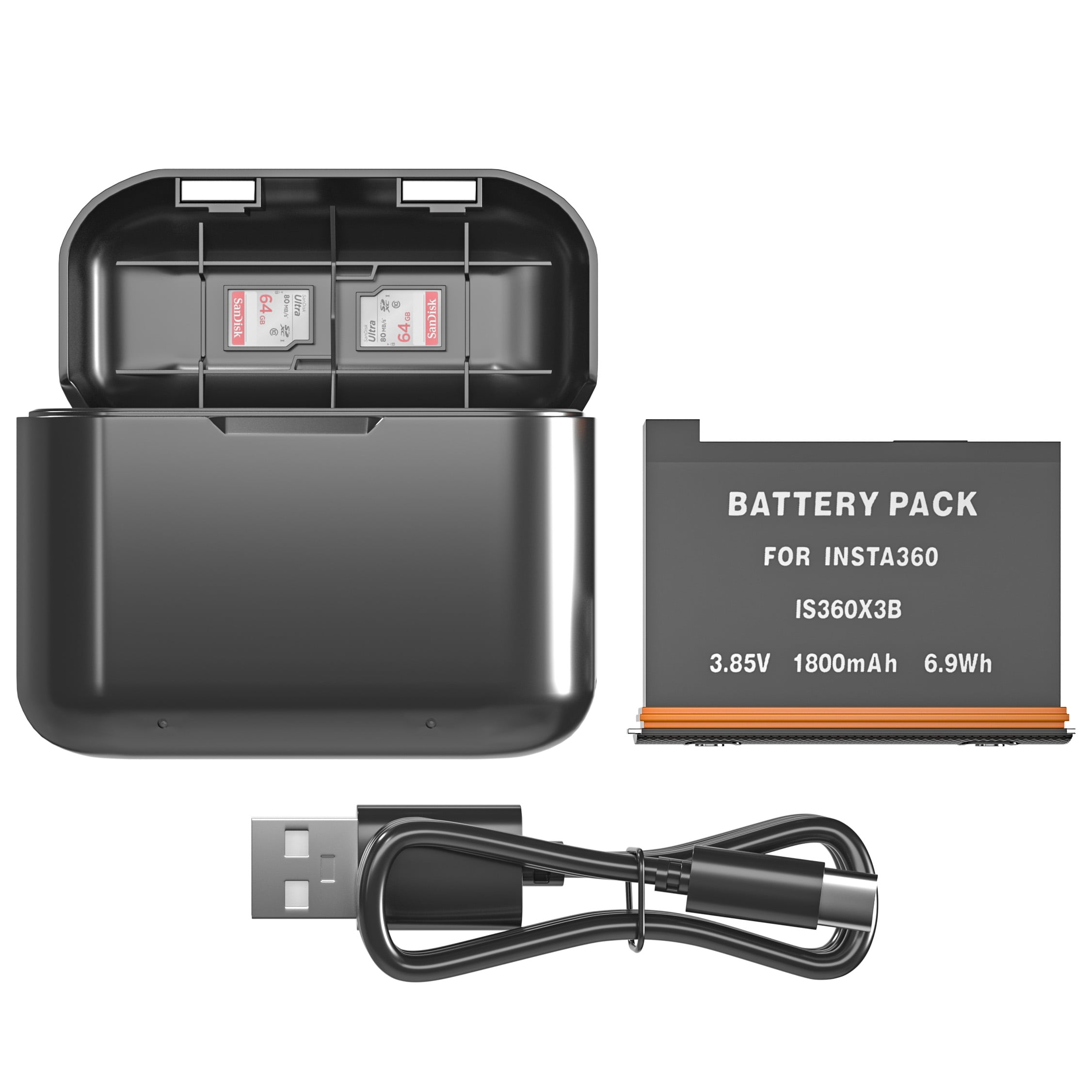 1 Pack Battery and Fast Charger Hub for Insta 360 ONE X3 Action Camera ...