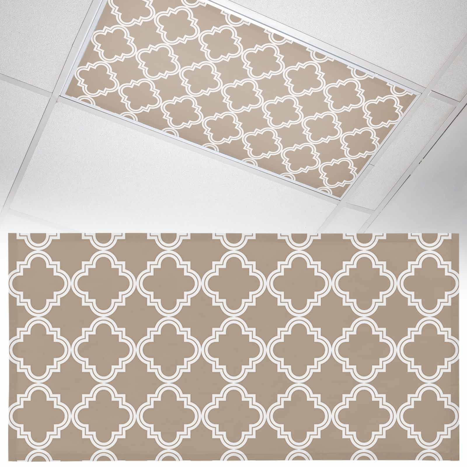 1 Pack Beige Fluorescent Light Covers for Ceiling Lights Moroccan ...
