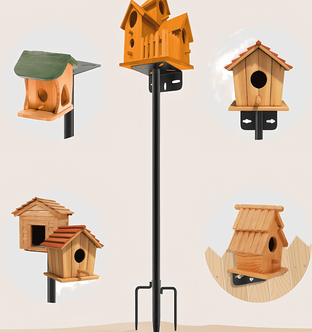 1 Pack Bird Feeder Pole 80 Inch, Adjustable Rustproof Outdoor Stand for ...