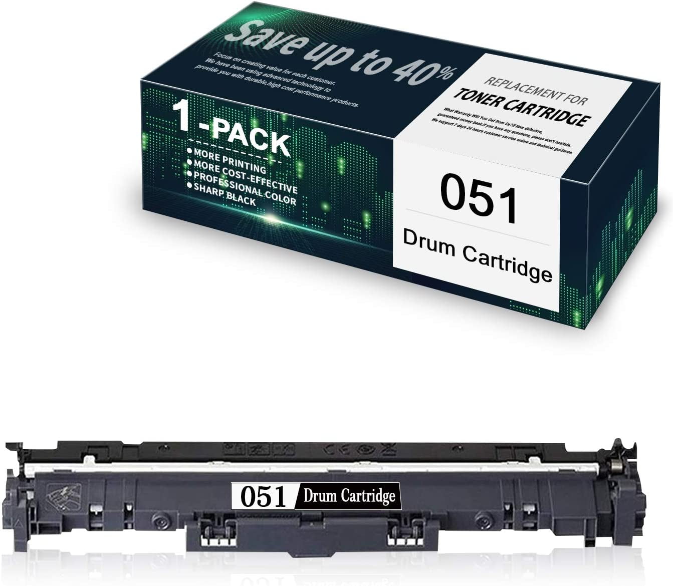 1-Pack Black 051 Compatible Drum Cartridge (Toner Not Included ...
