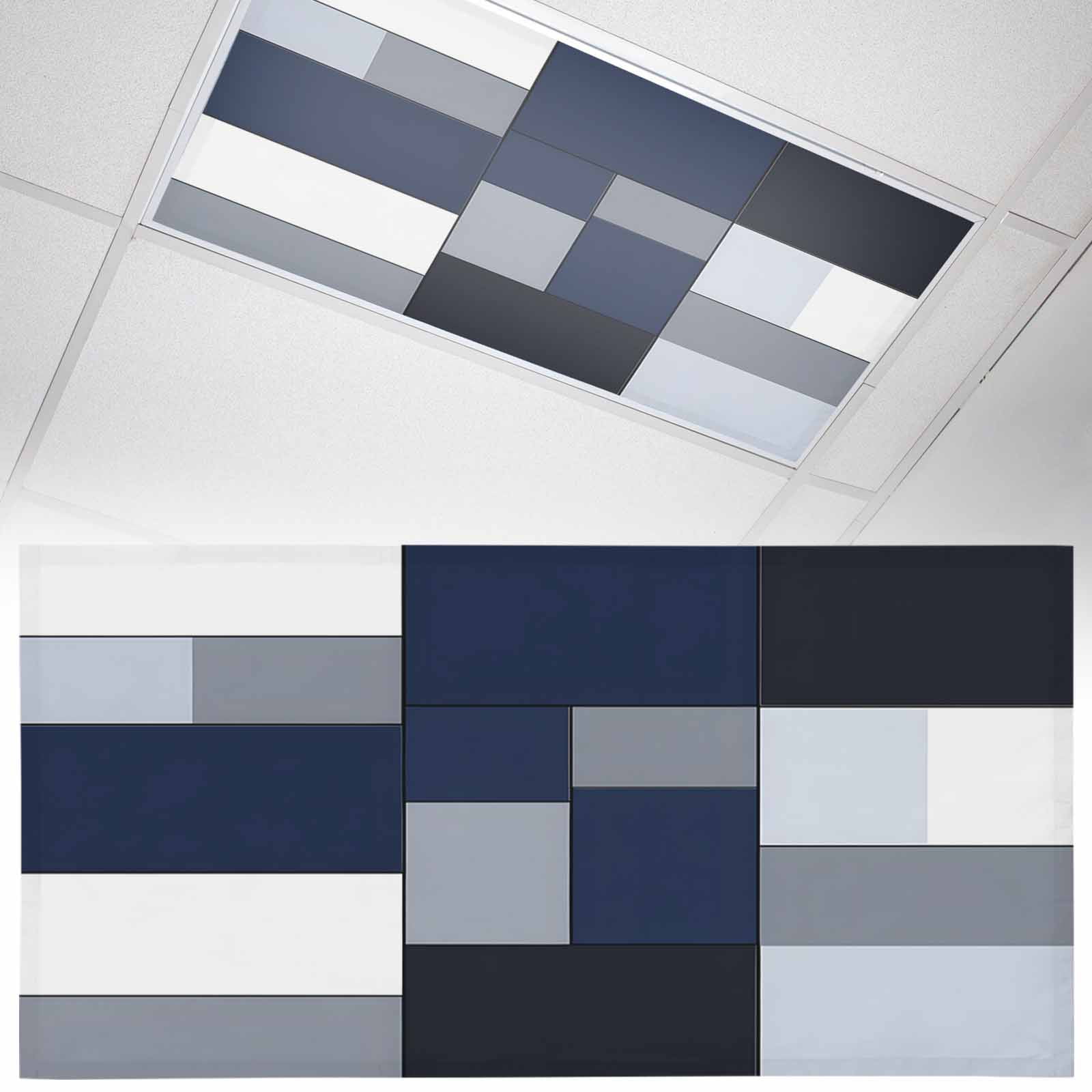 1 Pack Black Blue Patchwork Fluorescent Light Covers for Ceiling Lights ...