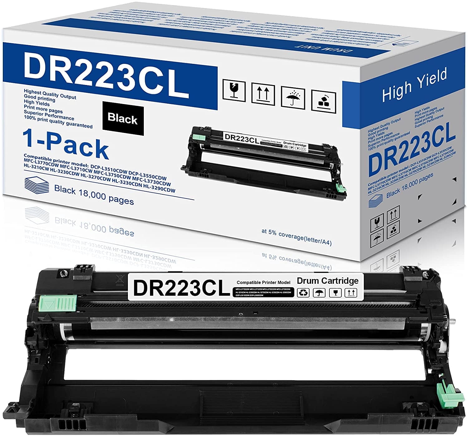 DR223CL Drum Unit Replacement for Brother DR-223CL Drum for MFC-l3770CDW MFC-l3750CDW Printer ...