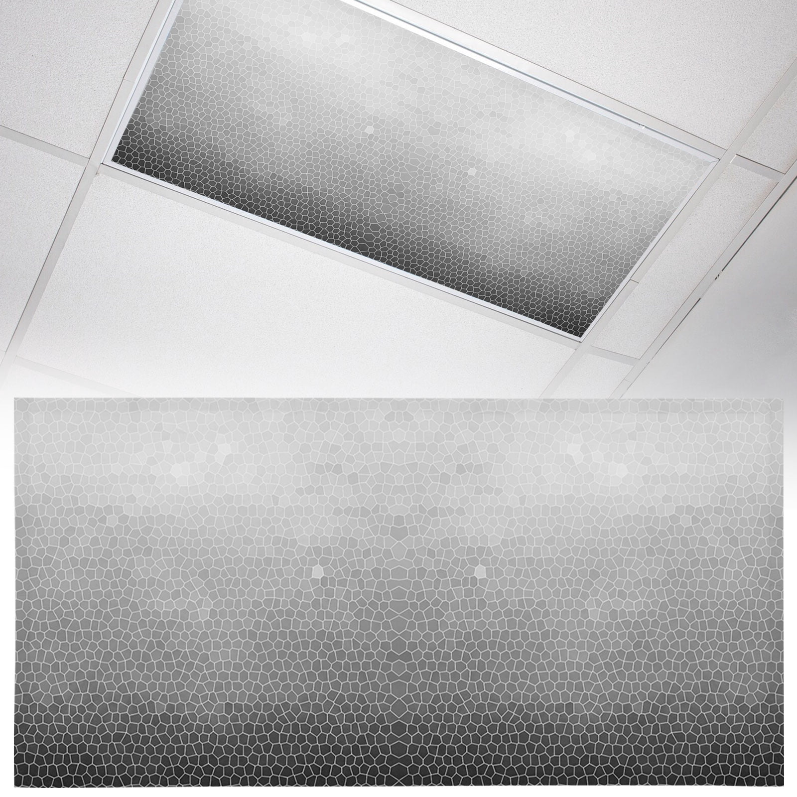 1 Pack Black Gray Mosaic Fluorescent Light Covers for Ceiling Lights ...