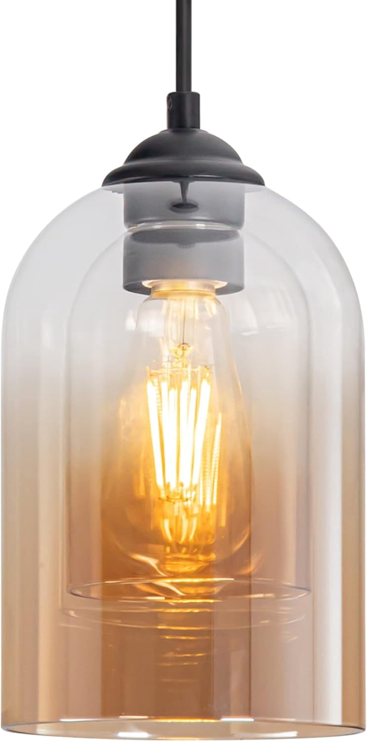 1 Pack Black Pendant Light Fixtures, Adjustable Modern Pendant Lights ...