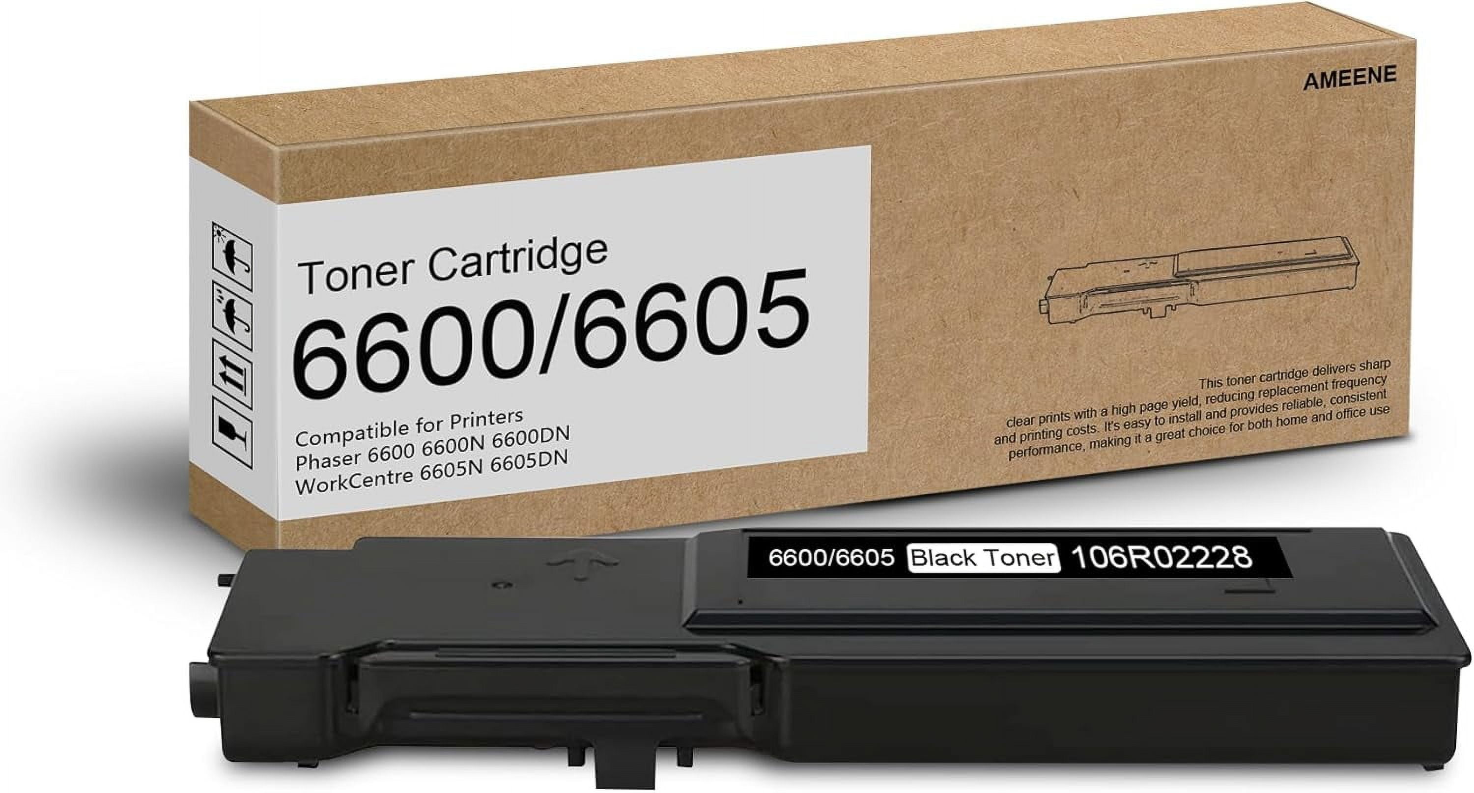 1 Pack Black Phaser 6600 / WorkCentre 6605 High Yield Toner Cartridge 106R02228 Replacement for ...