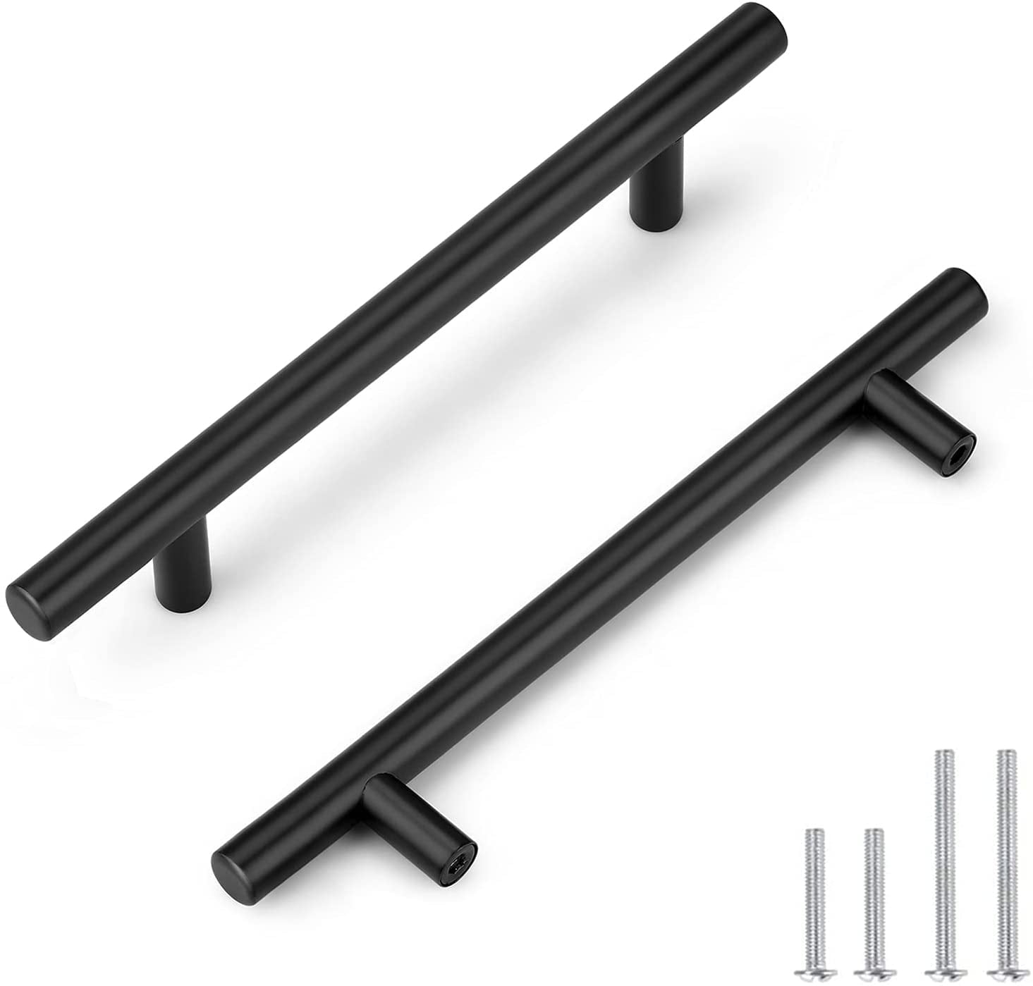 1 Pack Black Stainless Steel Kitchen Cabinet Door Handles T Bar Drawer ...
