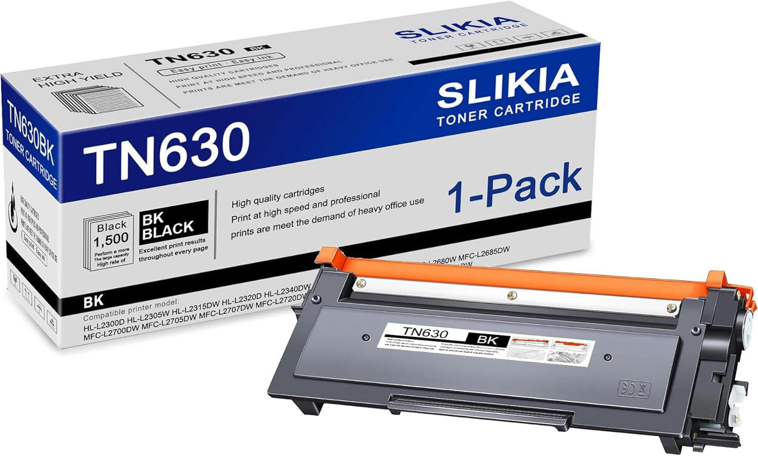 1-Pack Black TN630 Toner Cartridge: Compatible TN630TN-630 Replacement ...