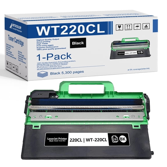 1 Pack Black WT220CL WT-220CL Compatible Waste Toner Box Replacement ...