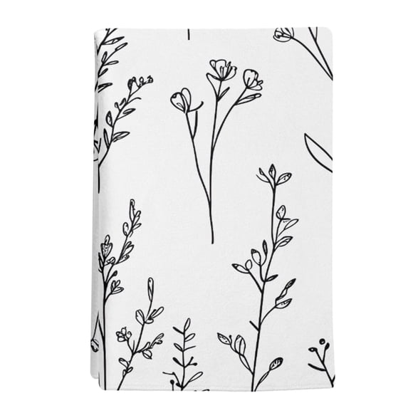 1 Pack Black White Plant Kitchen Towels Art Floral Farmhouse Leaf Retro ...