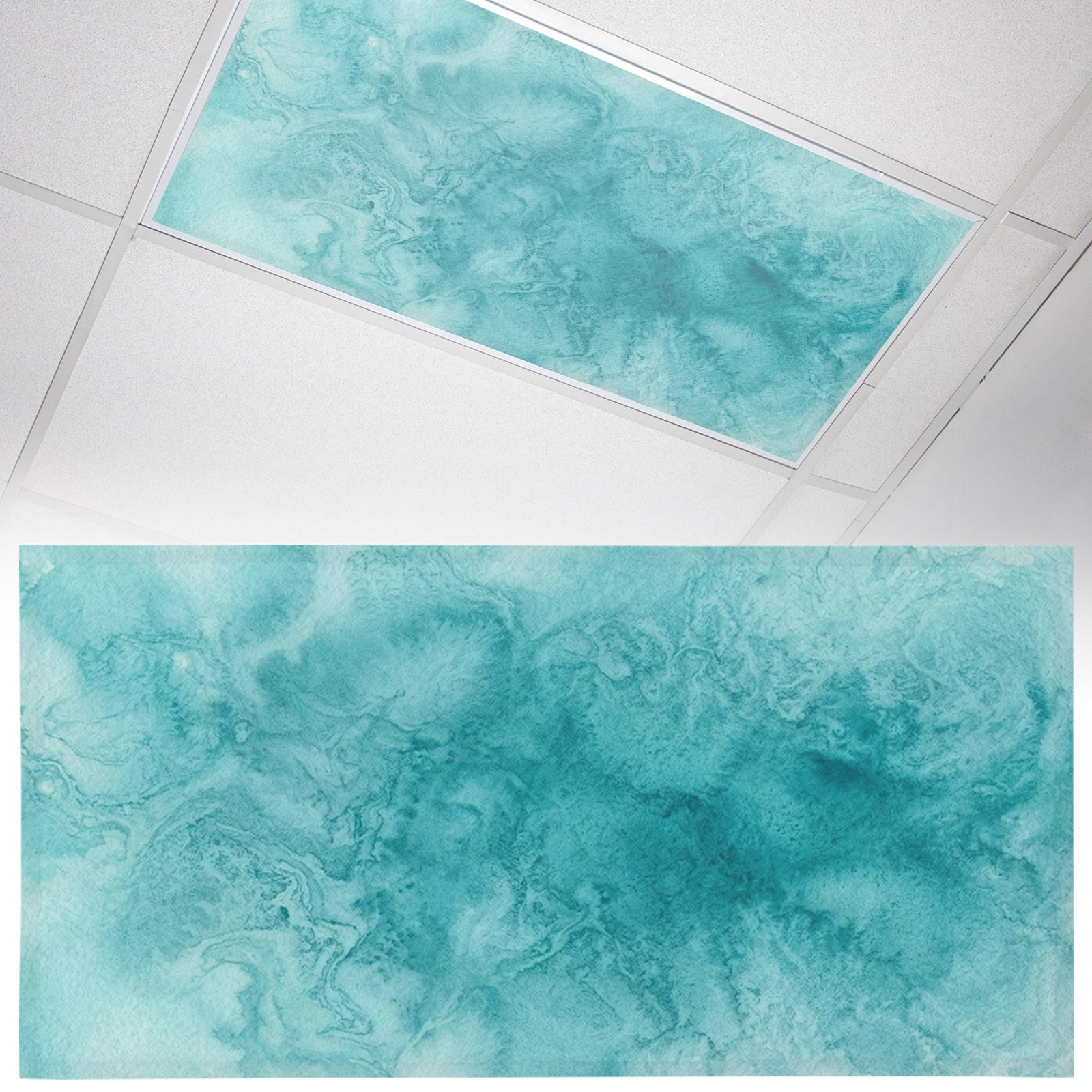 1 Pack Blue Teal Clouds Fluorescent Light Covers for Ceiling Lights ...
