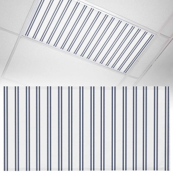 1 Pack Blue Ticking Stripes Fluorescent Light Covers for Ceiling Lights ...