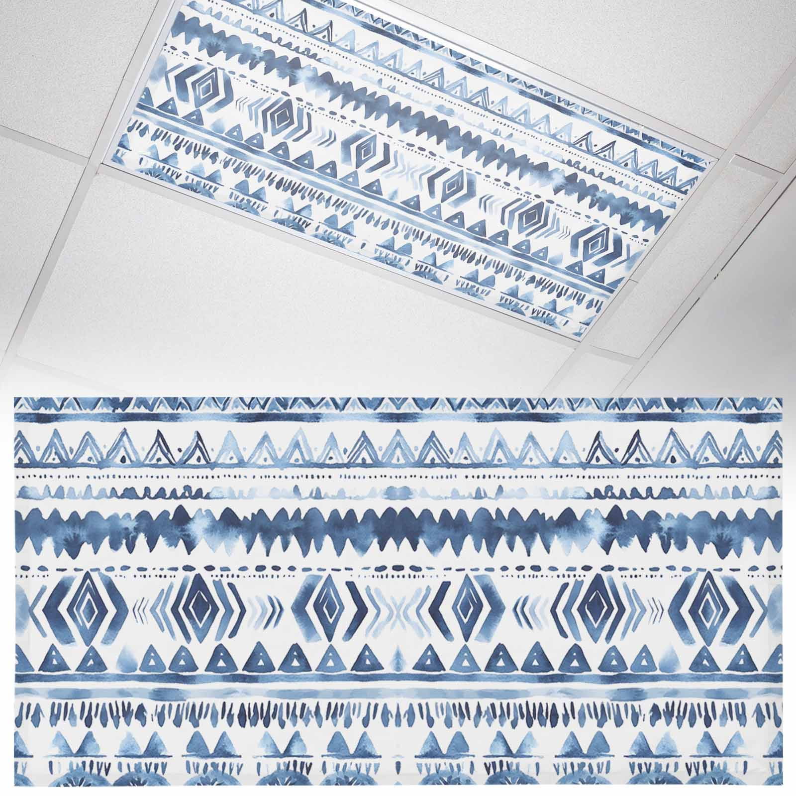 1 Pack Bohemia Fluorescent Light Covers for Ceiling Lights Blue ...