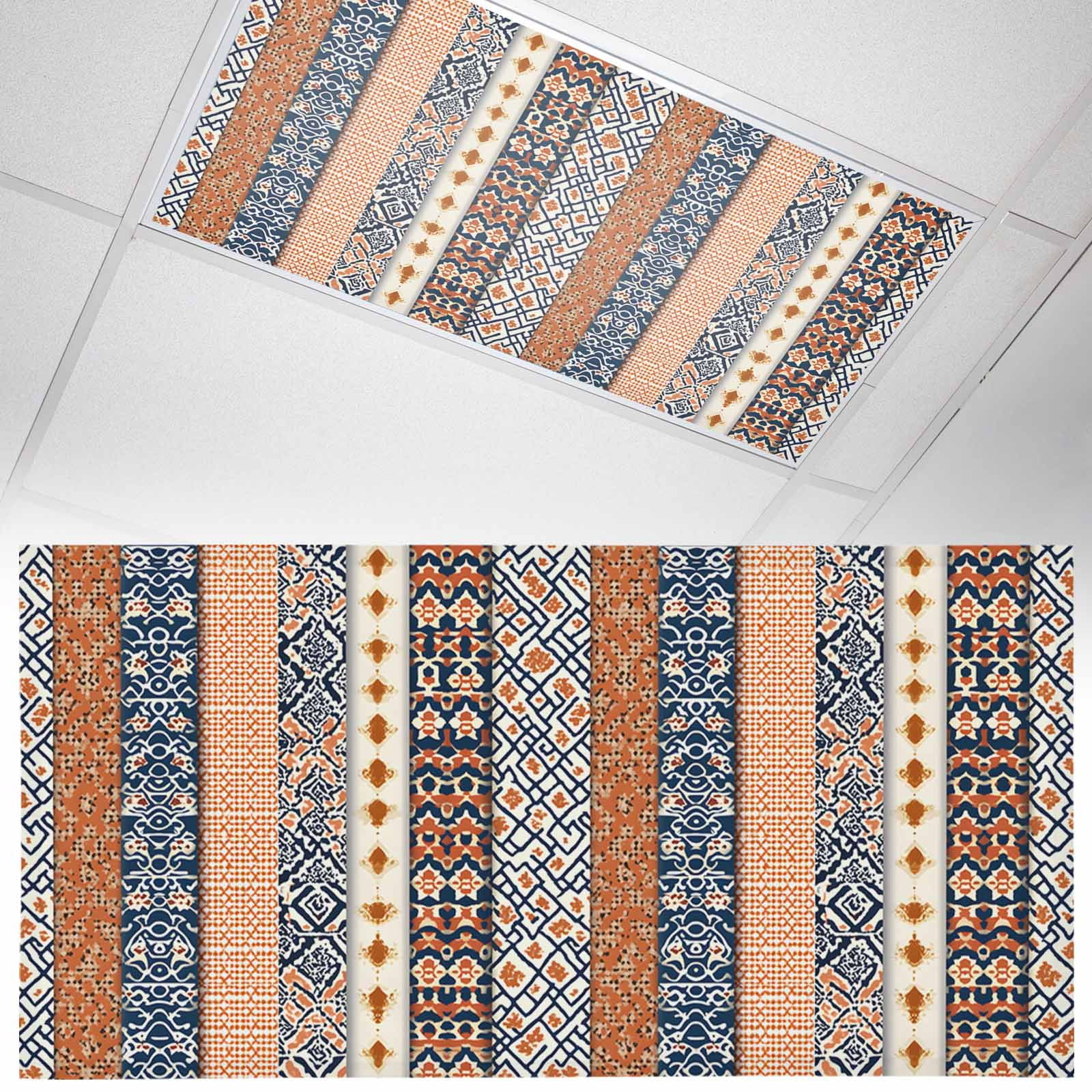 1 Pack Bohemian Orange Fluorescent Light Covers for Ceiling Lights ...