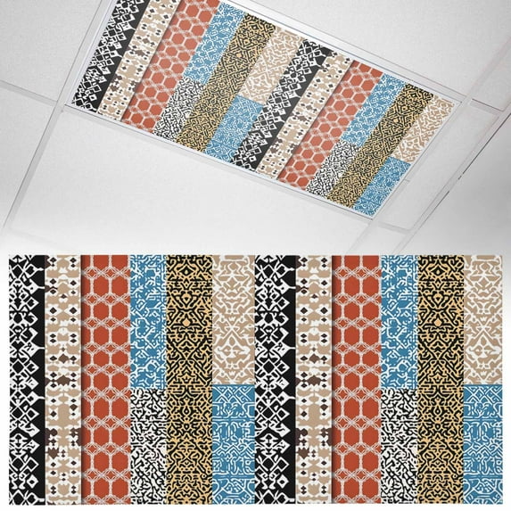 1 Pack Bohemian Patterns Fluorescent Light Covers for Ceiling Lights ...