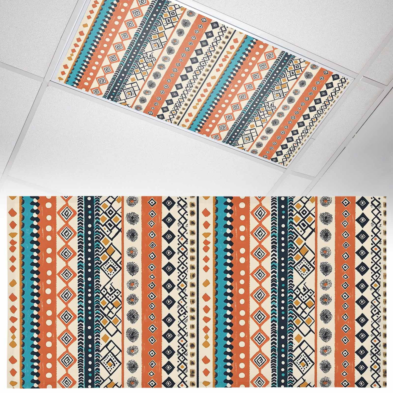 1 Pack Bohemian Patterns Fluorescent Light Covers for Ceiling Lights ...