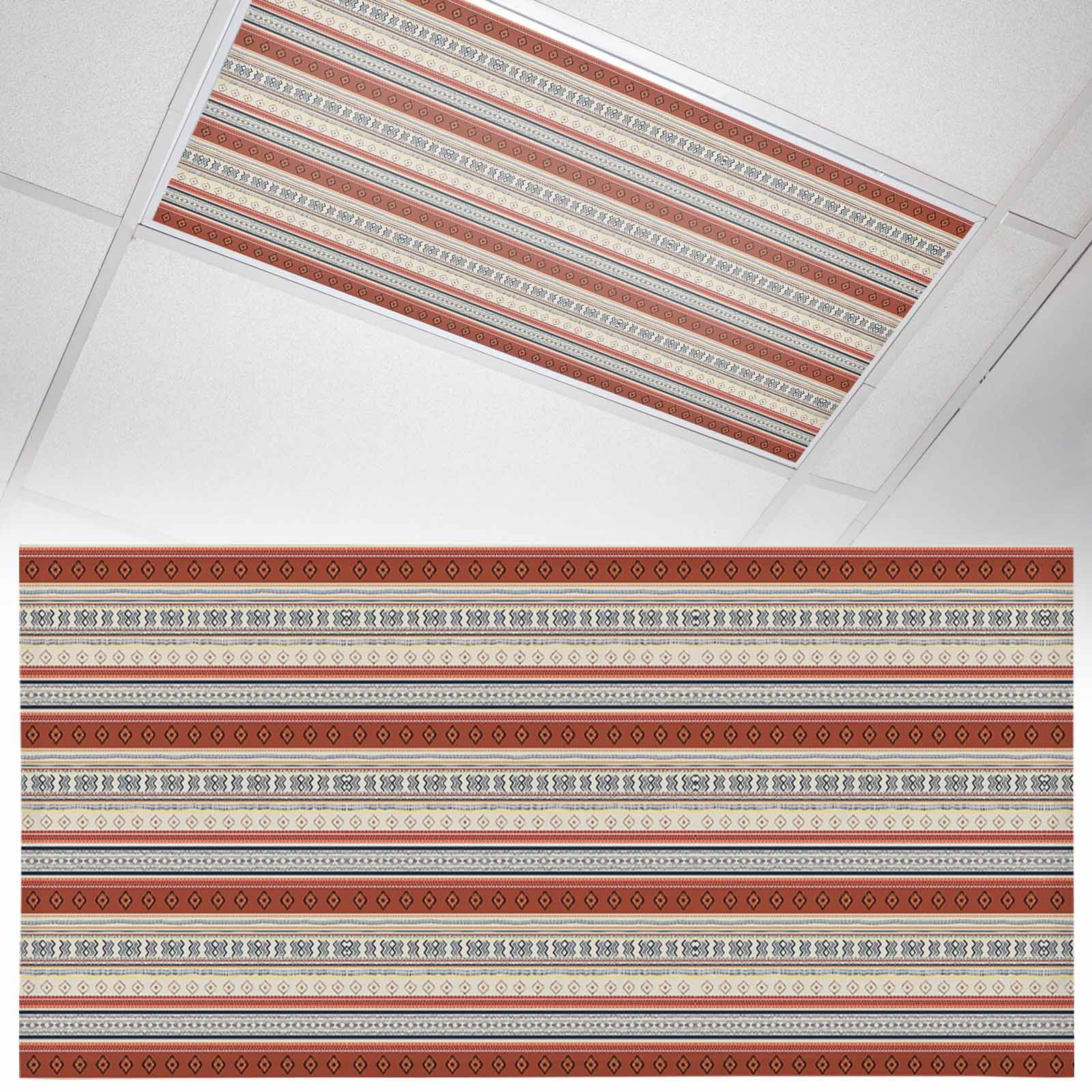 1 Pack Boho Ethnic Fluorescent Light Covers for Ceiling Lights Pastoral ...