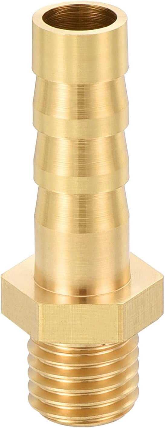 1 Pack Brass Hose Barb to Male Adapter, 6mm x M8x1mm for Industrial ...