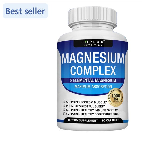 1 Pack Breakthrough Magnesium 1000mg Glycinate - 8 Element Magnesium ...