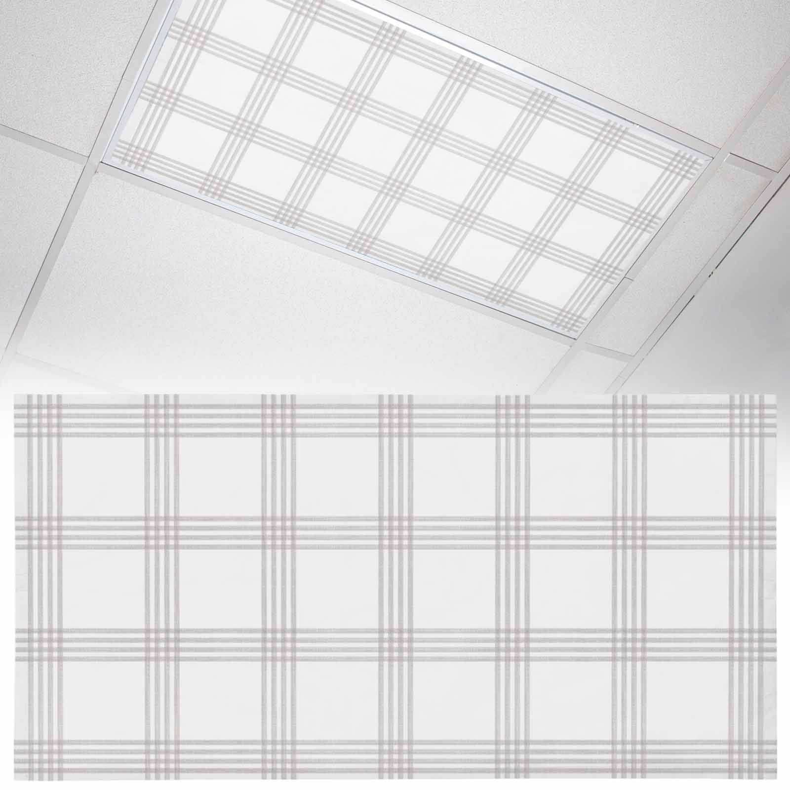 1 Pack Brown Line Plaid Fluorescent Light Covers for Ceiling Lights ...