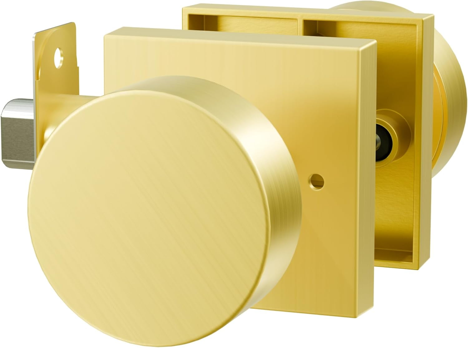 1 Pack Brushed Gold Door Knob Interior, Contemporary Privacy Door Knob, Heavy Duty Gold Interior ...