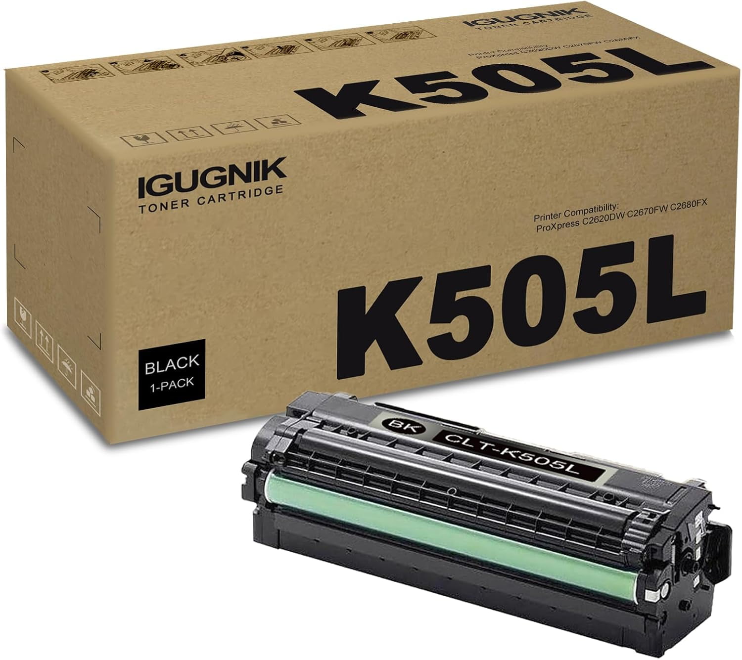 1 Pack CLT-K505L Black Toner Cartridge Replacement for CLT-K505L Work ...