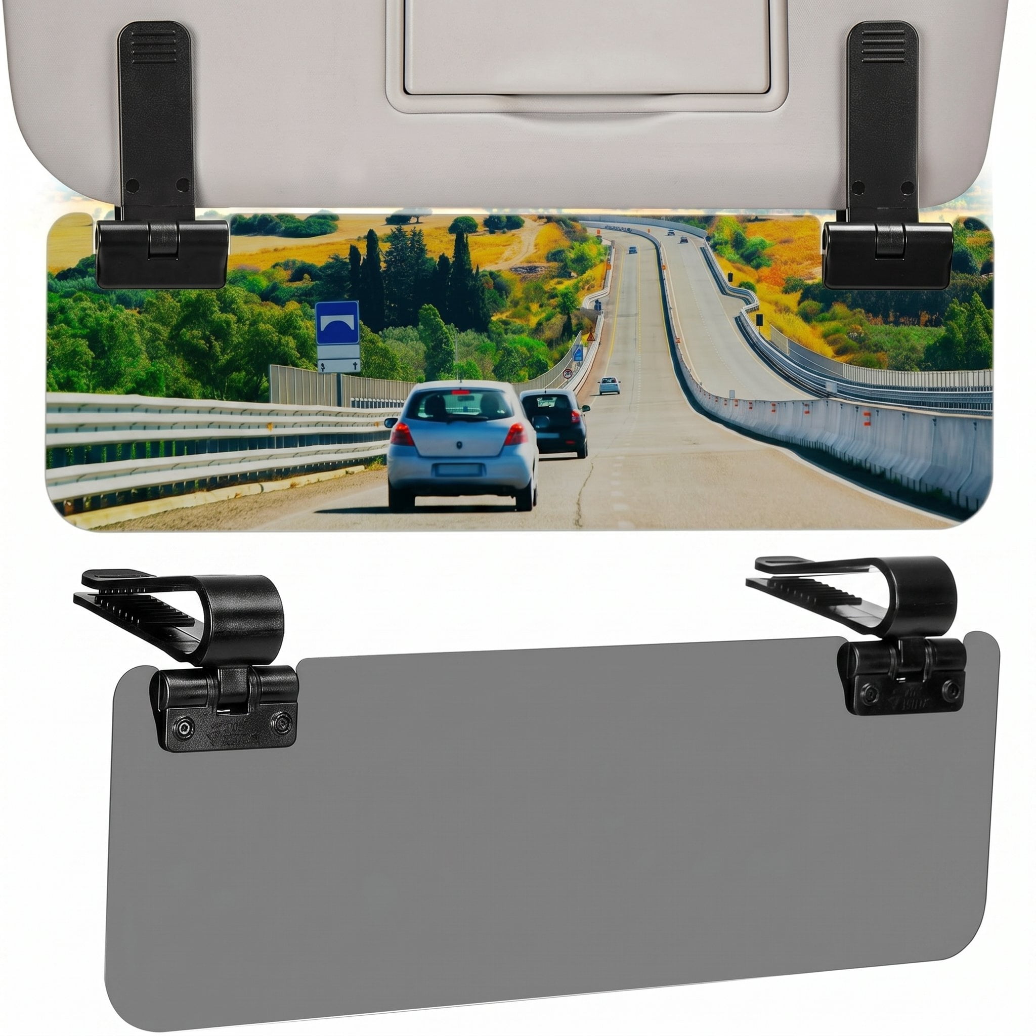 1 Pack Car Sun Visor Extender with Polarized Lens, Anti-Glare Clip-On ...