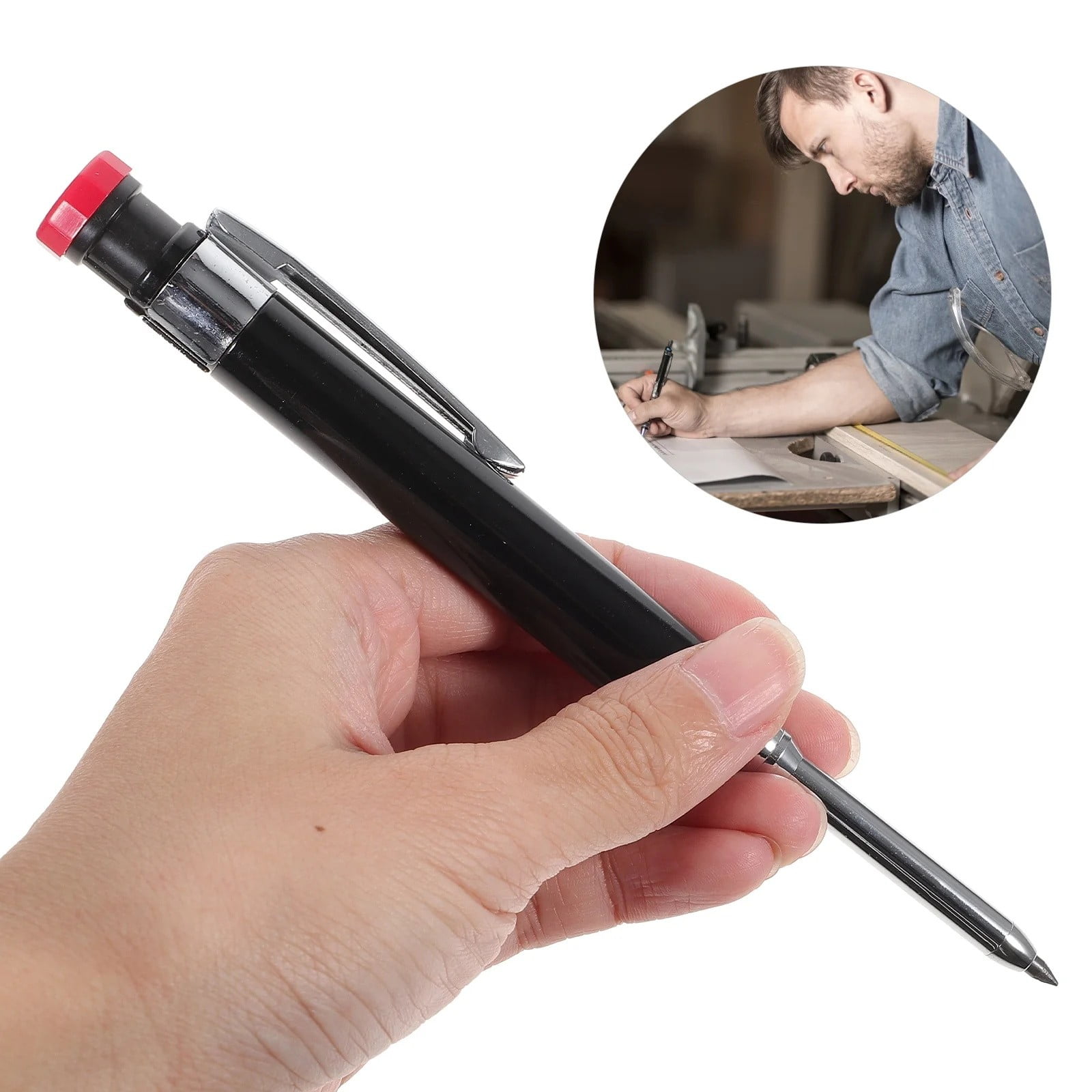 LQXZWJY 1 Pack Carpenter Pencil with Sharpener,Longlife Automatic ...