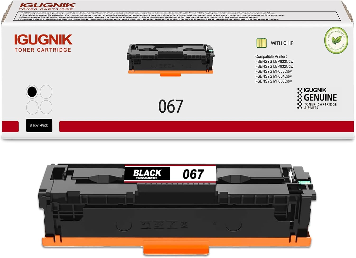 1-Pack Cartridge 067 5102C001 High Yield Black Toner Cartridge(with ...