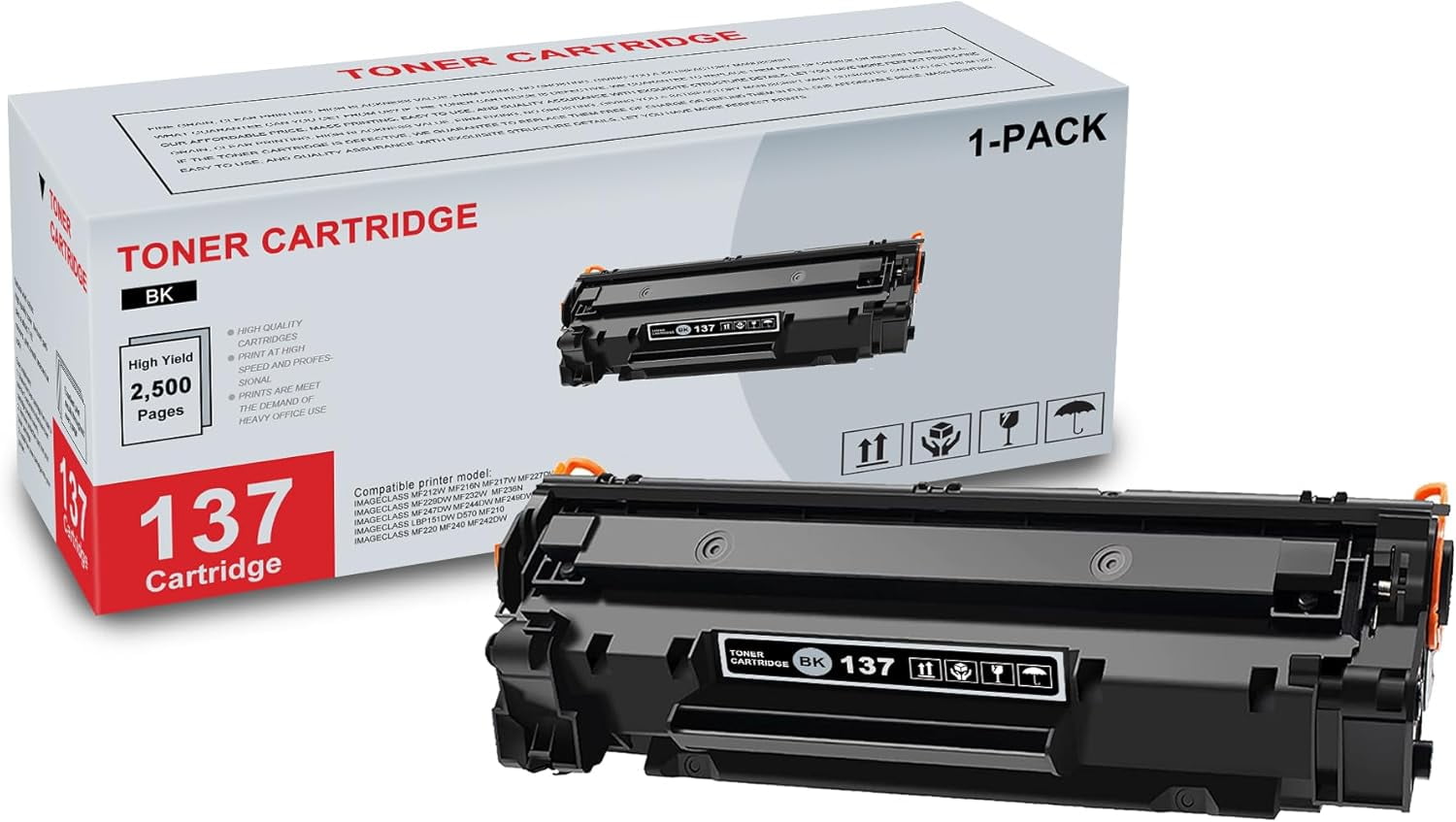 1-Pack Cartridge 137 Black Toner Cartridge High Yield Compatible ...