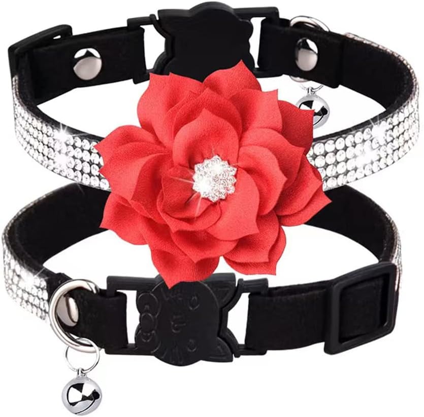 1 Pack Cat Collar Bling Diamond Breakaway Cat Collar with Bell ...