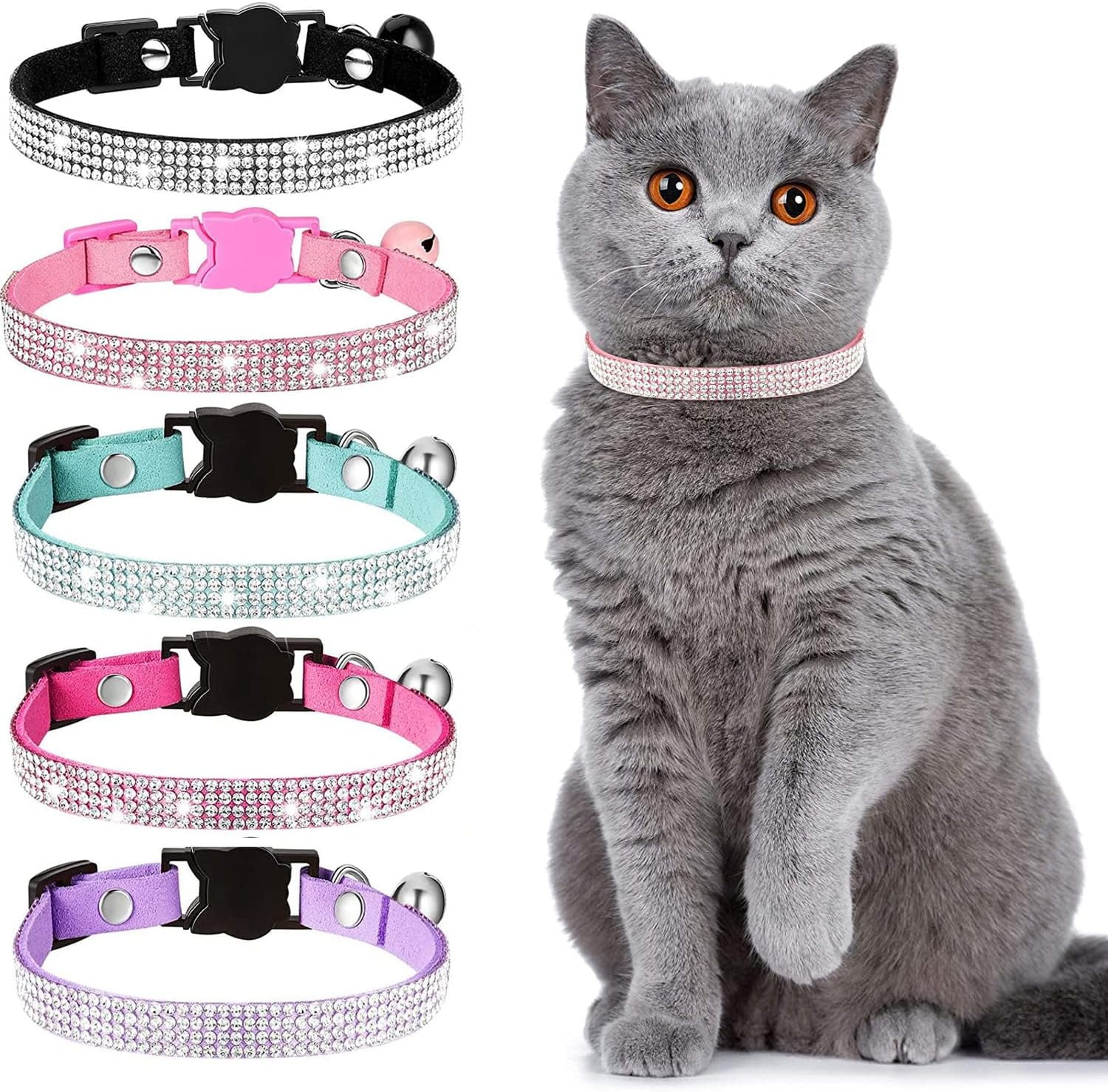 1 Pack Cat Collars,Rhinestone for Girl Cats Bling Kitten Flower ...