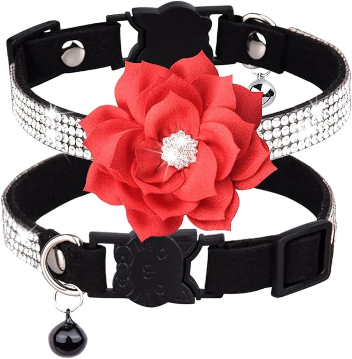 1 Pack Cat Collars,Rhinestone for Girl Cats Bling Kitten Flower ...