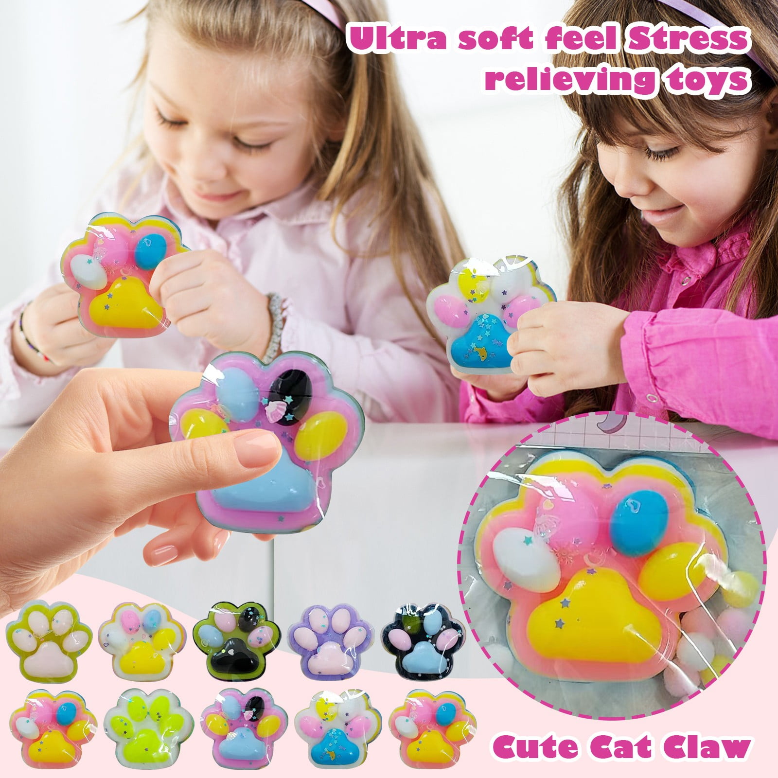 1 Pack Cat Paw Squishy Toys Cat Paw Squeeze Toys Cute Kawaii fufu ...
