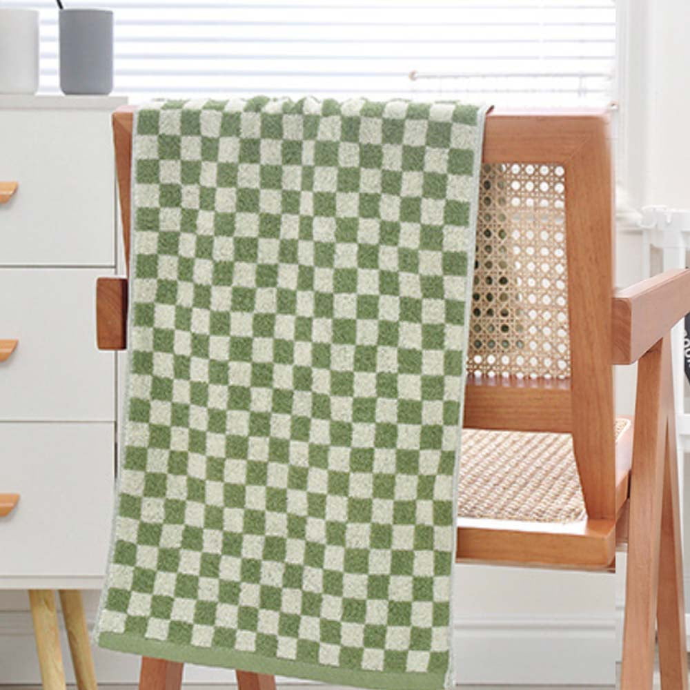 1 Pack Checkered Bath Towel Set, Soft Decorative Towels for Bathroom ...