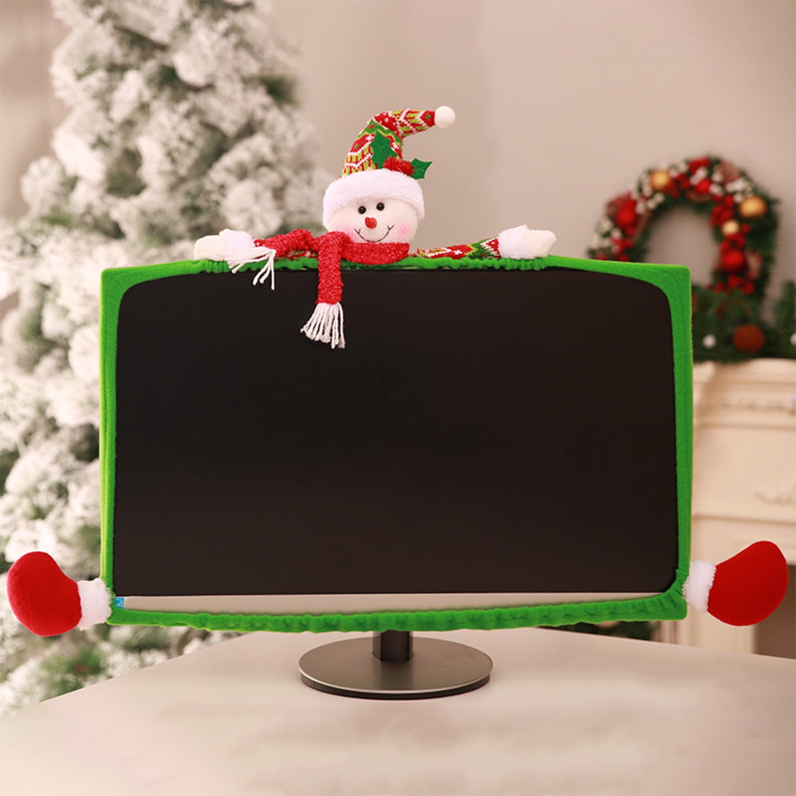 1 Pack Christmas Computer Monitor Border Cover TV Monitor Cover Elastic ...