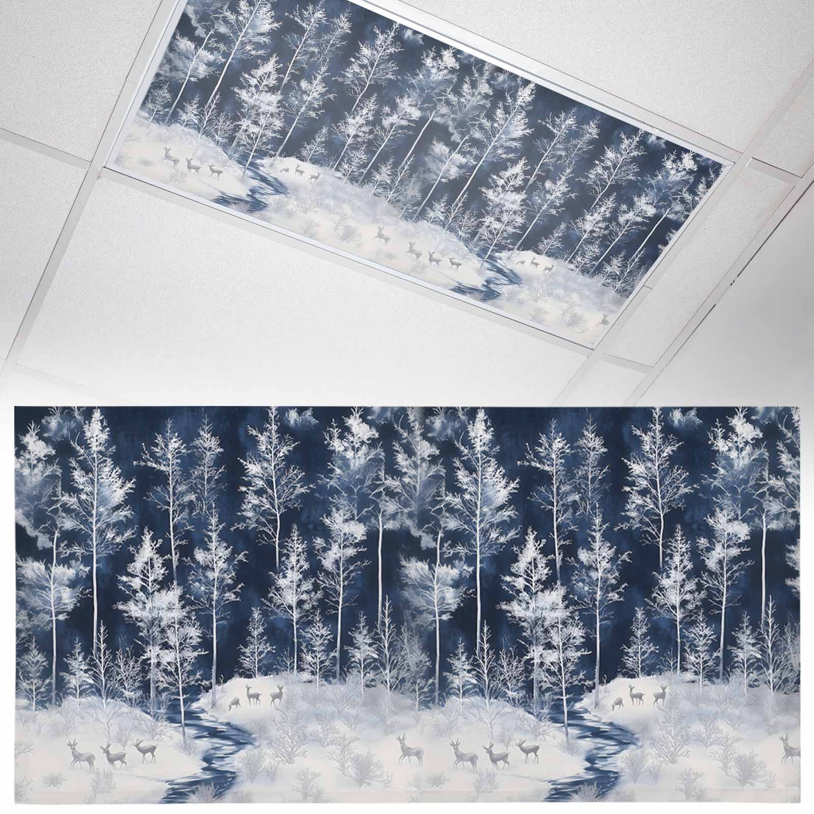 1 Pack Christmas Elk Fluorescent Light Covers for Ceiling Lights Pine ...
