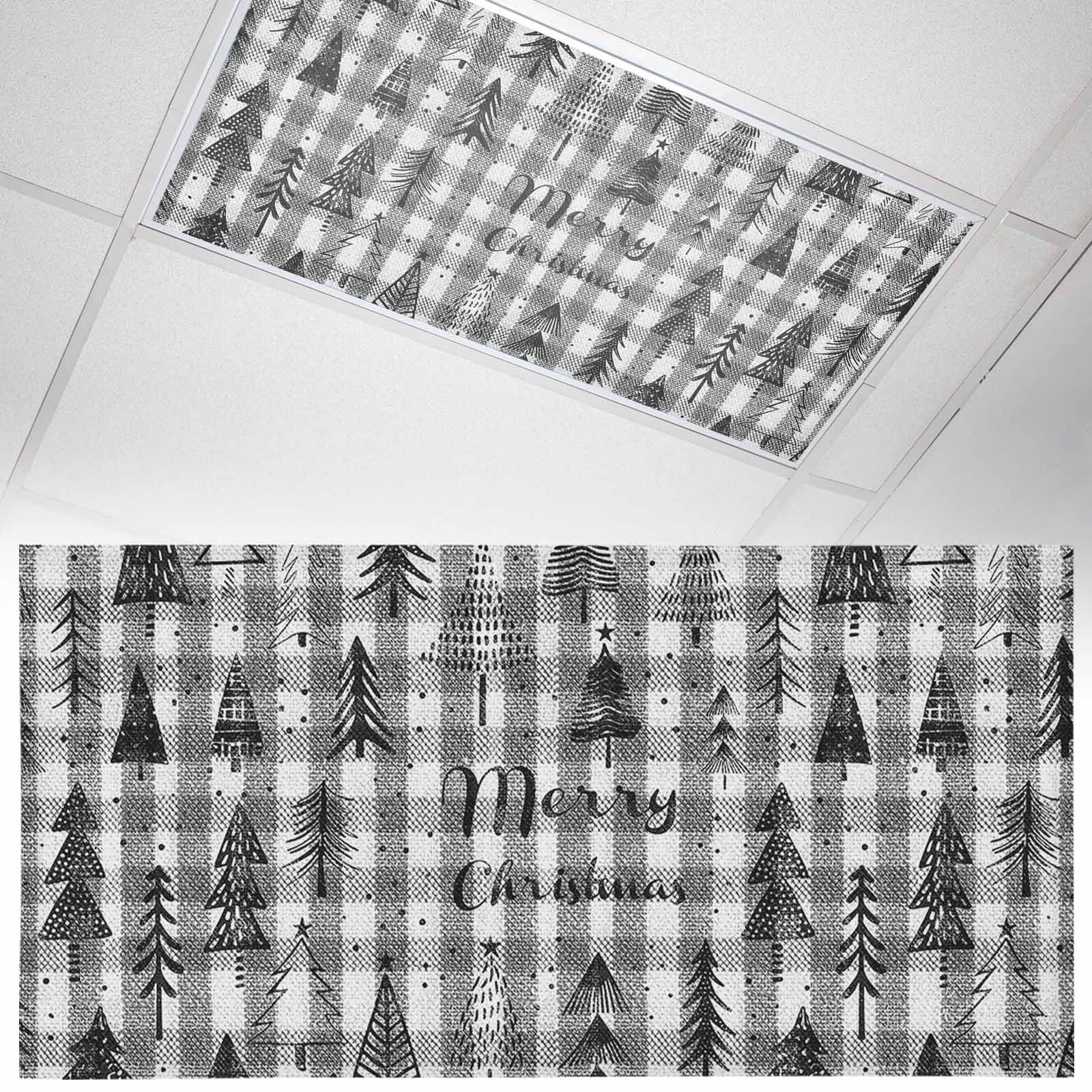 1 Pack Christmas Grey Fluorescent Light Covers for Ceiling Lights ...