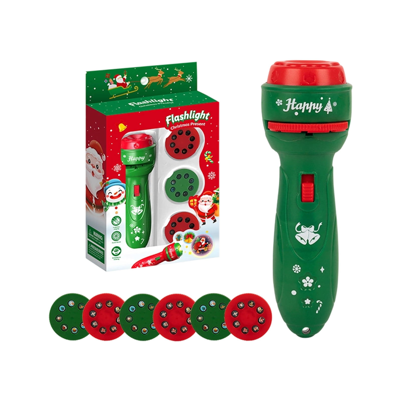 (1-Pack) Christmas Projector Flashlight Toy - Holiday Light Projector ...