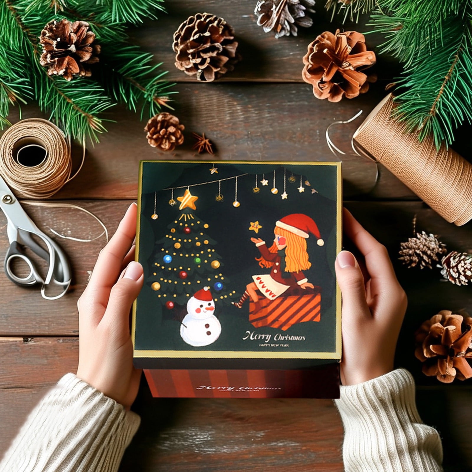 1 Pack Christmas Shipping Boxes Christmas Gift Boxes Decorative Empty ...