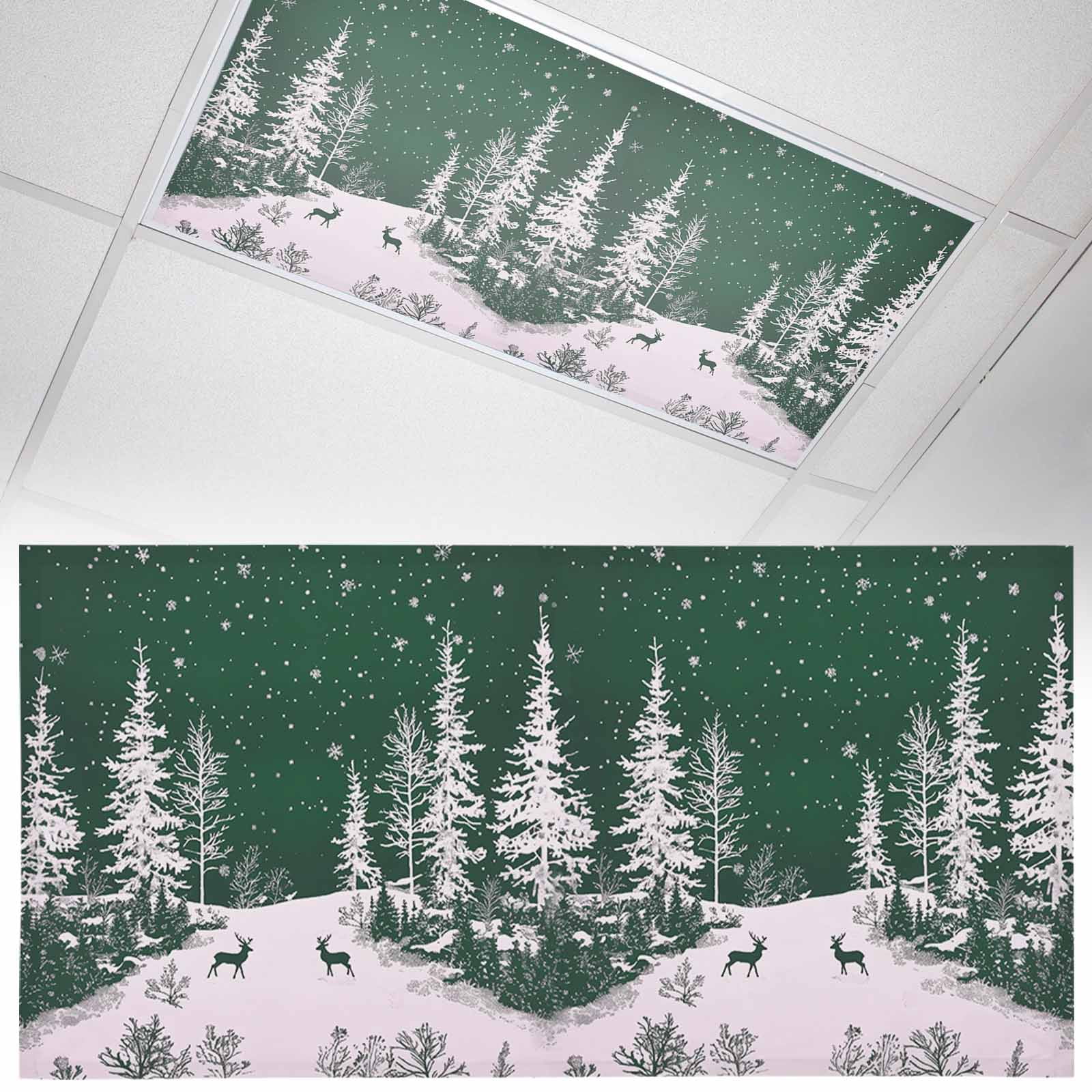 1 Pack Christmas Snowflake Fluorescent Light Covers for Ceiling Lights ...
