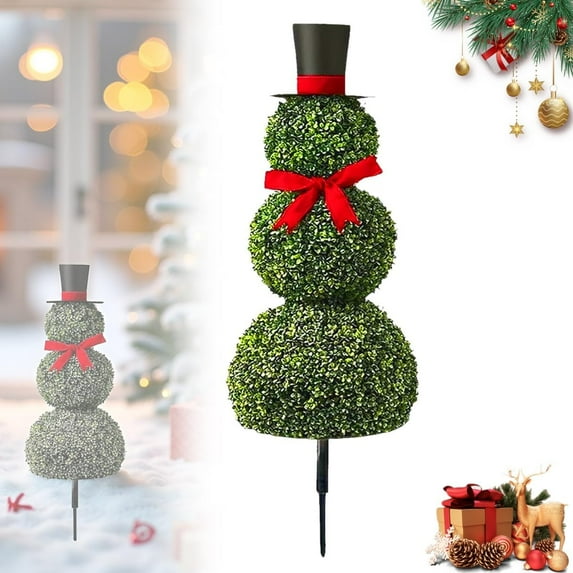 1 Pack Christmas Snowman Topiary 31.5" Artificial Snowman Shaped ...